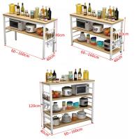 China Metal Wood Kitchen Bakers Microwave Rack Countertop Organizer 2 Tier for sale