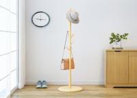 China Space Saving Adjustable Pinewood Handbag Hanger Stand Wooden Tree for sale