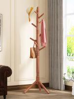 China Sturdy Triangle Tree Wood Coat Rack Hanger Stand for Entryway for sale
