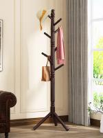 China Sturdy Triangle Tree Wood Coat Rack Hanger Stand for Entryway for sale