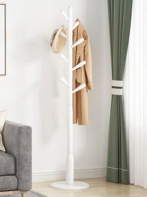 China ODM Garment Hat Coat Tree Stand Hanger Rack Pine Wood With 8 Hooks for sale