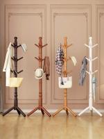China Customized Coat Rack Hanger Stand Pine Wooden Coat Tree For Bedroom for sale