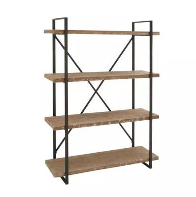 China MDF Home Office Metal And Wood Book Shelves Display Rack 4 Shelf for sale