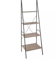 China 4 Tier Metal And Wood Book Shelves Wooden Ladder Bookshelf Storage Rack for sale