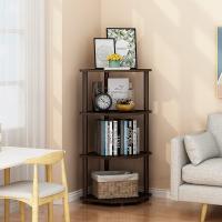 China Multipurpose 4 Tier Modern Wooden Corner Bookshelf Display Stand For Livingroom for sale