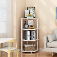China Multipurpose 4 Tier Modern Wooden Corner Bookshelf Display Stand For Livingroom for sale