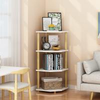 China Multipurpose 4 Tier Modern Wooden Corner Bookshelf Display Stand For Livingroom for sale