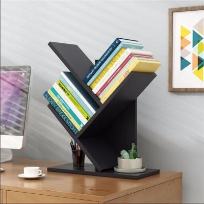 China Adjustable Desktop Wooden Tree Bookshelf Organizer Rack for sale