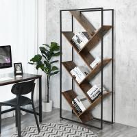 China Asymmetrical Diagonal Metal And Wood Book Shelves Modern Tree Shaped Bookcase for sale