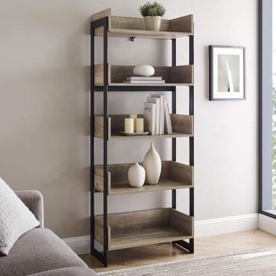 China Rustic Wooden Metal Shelving Display Rack Shelf For Home Office for sale
