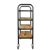 China 4 Tier Catering Rolling Coffee Cart Wooden Kitchen Trolley for sale