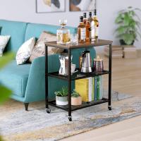 China Wood And Stainless Steel Moveable Rolling Small Microwave Cart Trolley For Utility Storage for sale