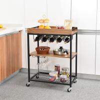 China Strong Bearing 3 Tier Mobile Utility Kitchen Bar Cart Kitchen Trolley On Wheels for sale