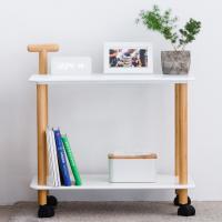 China ODM Natural Bamboo Wooden Rolling Kitchen Cart On Wheels for sale
