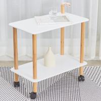 China ODM Natural Bamboo Wooden Rolling Kitchen Cart On Wheels for sale