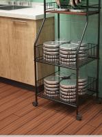 China BSCI Wooden 4 Tier Modern Kitchen Cart Storage Trolley Kitchen on Wheels for sale