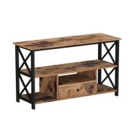 China Oem Rustic Reclaimed Wood TV Console Cabinet With Black Iron 2 Drawers for sale