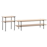 China BSCI Industrial MDF Wooden 3 Shelf TV Stand Media Console T Shpe for sale