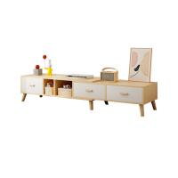 China Extendable Veneer TV Console Cabinet Long Media Console 3 Drawers Simple Style for sale
