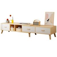 China Extendable Veneer TV Console Cabinet Long Media Console 3 Drawers Simple Style for sale