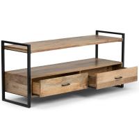 China ODM Industrial Metal Wood 50 Inch Tv Stand Cabinet Sideboard With Two Drawers for sale