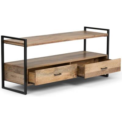 China ODM Industrial Metal Wood 50 Inch Tv Stand Cabinet Sideboard With Two Drawers for sale