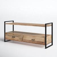 China ODM Industrial Metal Wood 50 Inch Tv Stand Cabinet Sideboard With Two Drawers for sale