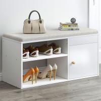 China FSC Wooden Shoe Rack Furniture Organizer Cabinet With Door And Soft Cushion for sale