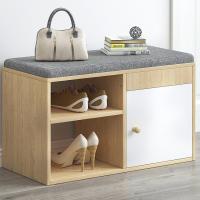 China FSC Wooden Shoe Rack Furniture Organizer Cabinet With Door And Soft Cushion for sale