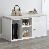 China FSC Wooden Shoe Rack Furniture Organizer Cabinet With Door And Soft Cushion for sale