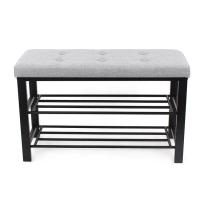 China Customized Metal Fabric Shoe Rack Furniture Storage Bench For hallway for sale