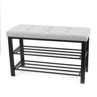 China Customized Metal Fabric Shoe Rack Furniture Storage Bench For hallway for sale