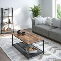 China Industrial Wood And Metal Coffee Table Nesting Accent Tables for sale