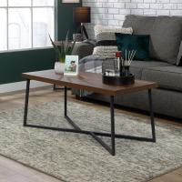 China ODM Outdoor Nesting Wood And Metal Coffee Table Modern Style With Cross Legs for sale