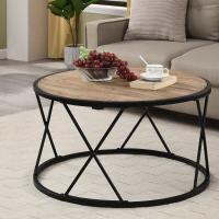 China Contemperary Round Nested Wood And Metal Coffee Table For Home Office Center for sale