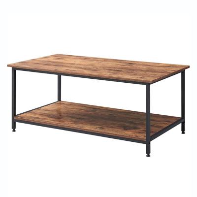 China Modern MDF Wood Rectangle Metal Coffee Table For Living Room for sale