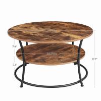 China Minimalist Nordic Nesting Round Wood And Metal Coffee Table Mesa De Centro for sale