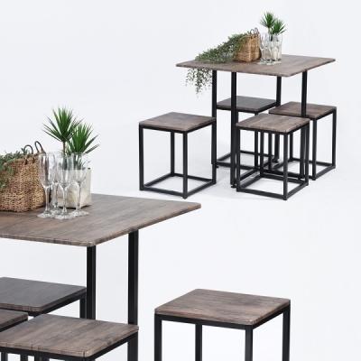 China Black Oak Dining Room Set Wooden Table And Chairs For Bar Kitchen for sale