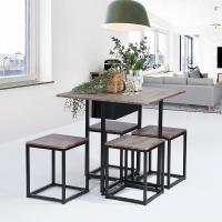 China Black Oak Dining Room Set Wooden Table And Chairs For Bar Kitchen for sale