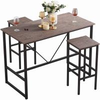 China ODM Metal Rustic Farmhouse Dinning Table And Chair Set With Two Chairs for sale
