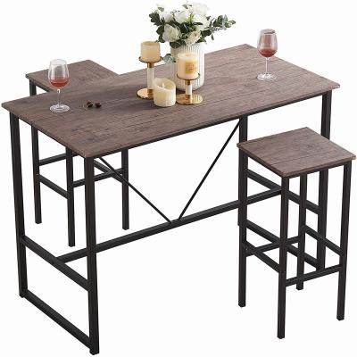 China ODM Metal Rustic Farmhouse Dinning Table And Chair Set With Two Chairs for sale