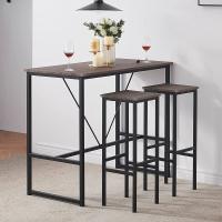 China ODM Metal Rustic Farmhouse Dinning Table And Chair Set With Two Chairs for sale