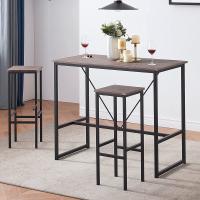 China ODM Metal Rustic Farmhouse Dinning Table And Chair Set With Two Chairs for sale