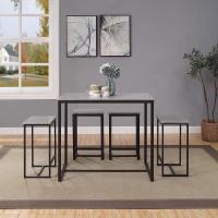 China Customized 5pc Pine Dinning Table And Chair Set Glossy Finish for sale