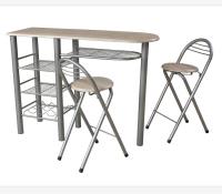 China 3PCS Breakfast Dinning Table And Chair Set Counter Top Kitchen Table for sale