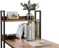 China Steel Wood L Shaped Office Desk L Shaped Work Table With Storage Shelves for sale