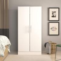 China ODM 2 Door MDF Cloth Cupboard Wooden Wardrobe For Bedroom for sale