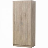 China Custom 2 Door Natural Wood Armoire Wardrobe For Clothes Big Storage Space for sale