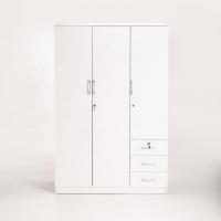 China BSCI White 3 Door Wooden Modern Wardrobe Cabinet For Clothes for sale