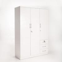 China BSCI White 3 Door Wooden Modern Wardrobe Cabinet For Clothes for sale